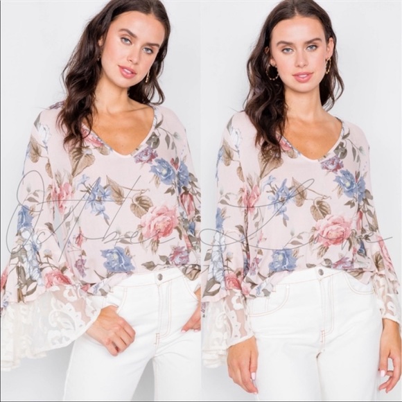 Hummingbird | Tops | Nwt Hummingbird Brand Soft Floral Lace Top | Poshmark